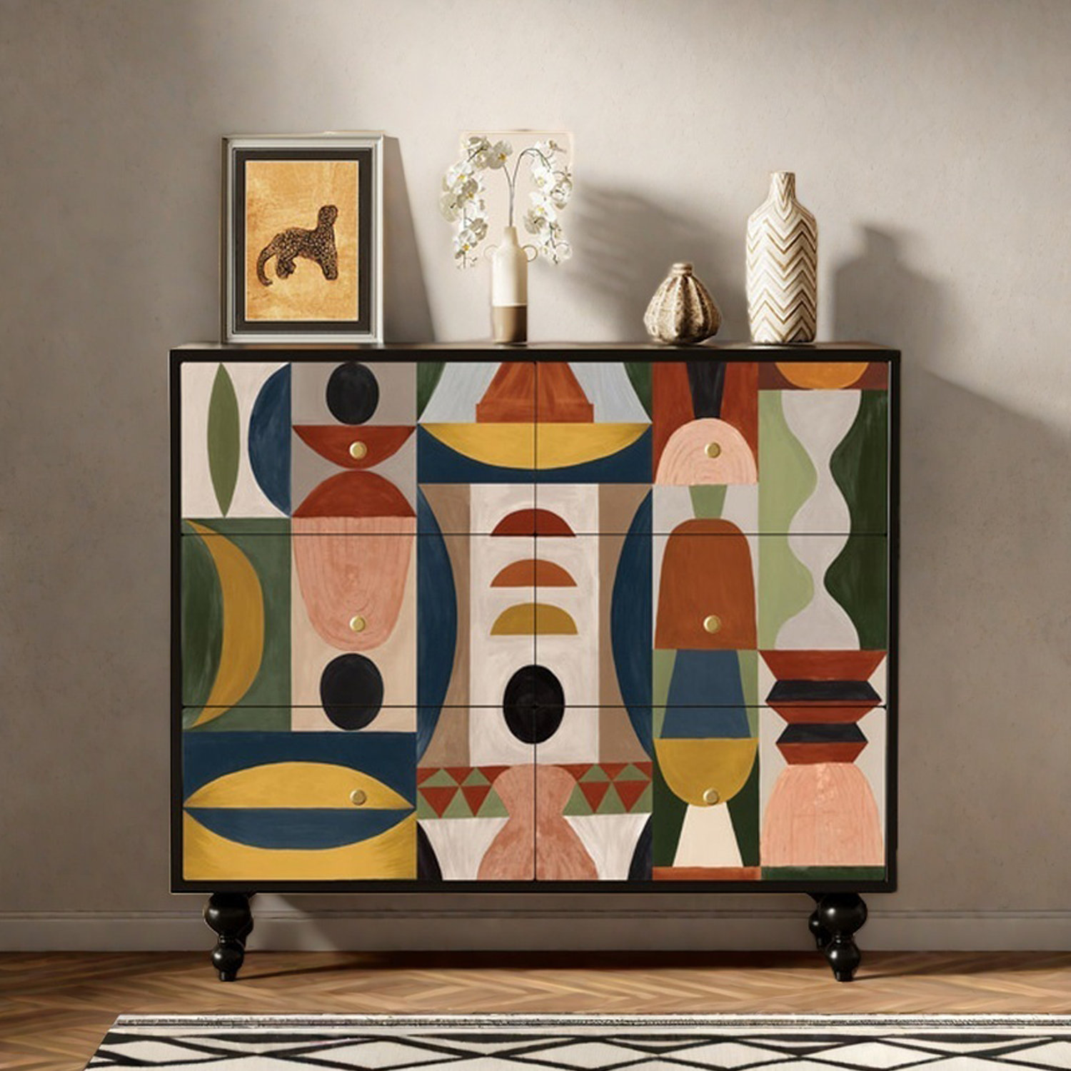interanest Modern Abstract 6-Drawer Accent Chest | Wayfair