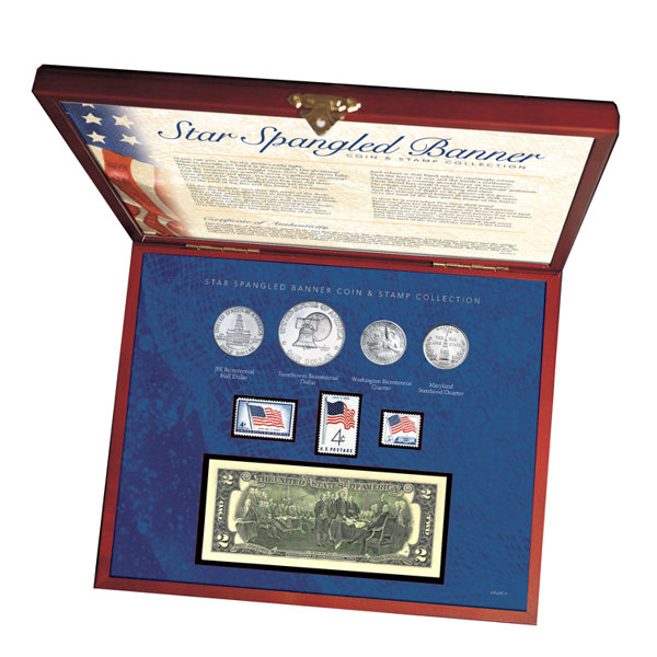 American Coin Treasure Star Spangled Coin and Stamp Display Box Set ...