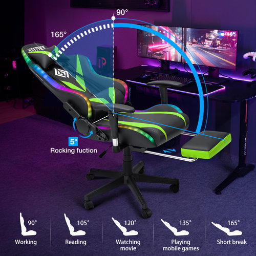 Hoffree Rocking Gaming Chair with Speakers Ergonomic Gamer Chair with ...