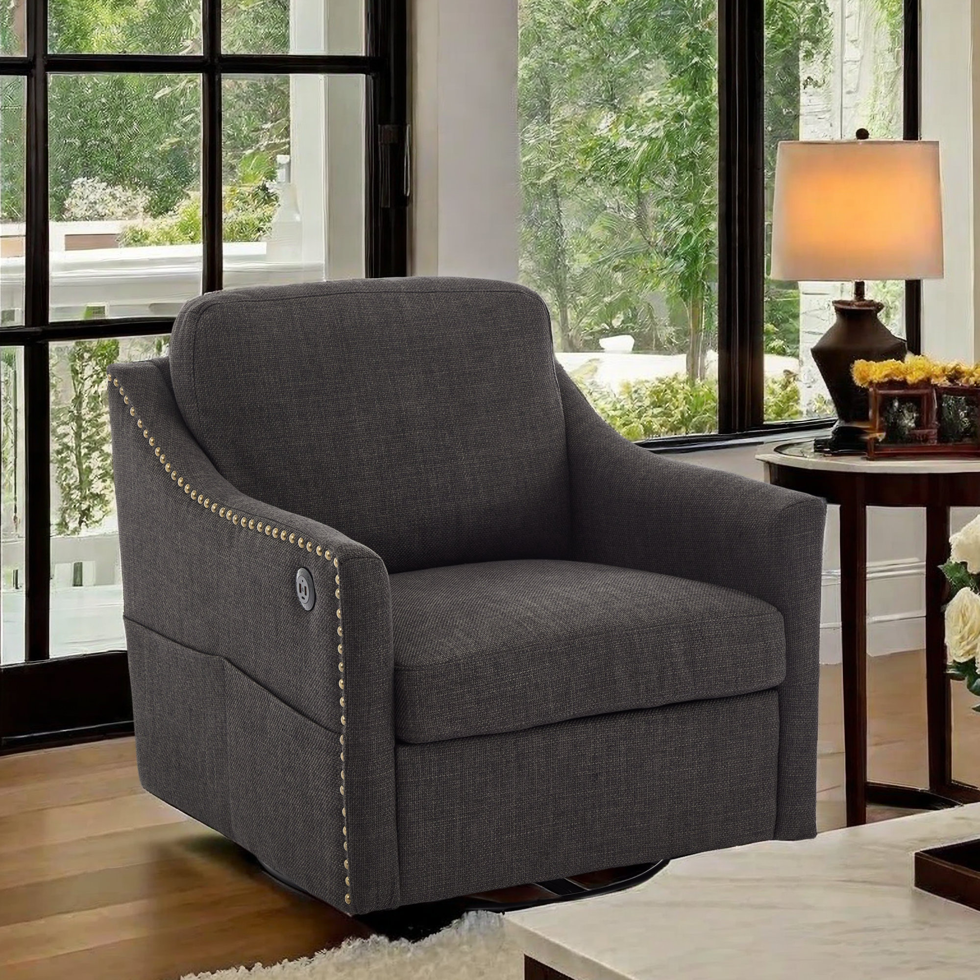 Red Barrel Studio® Dalijah 360 Degree Swivel Rotating Accent Chair with ...