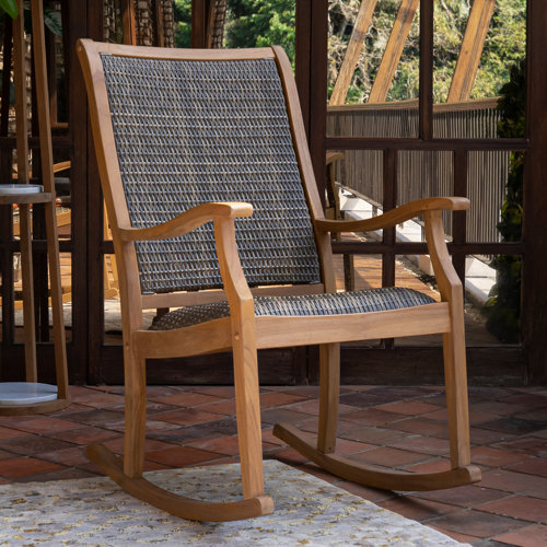 Bayou Breeze Annachiara Teak Outdoor Rocking Chair | Wayfair