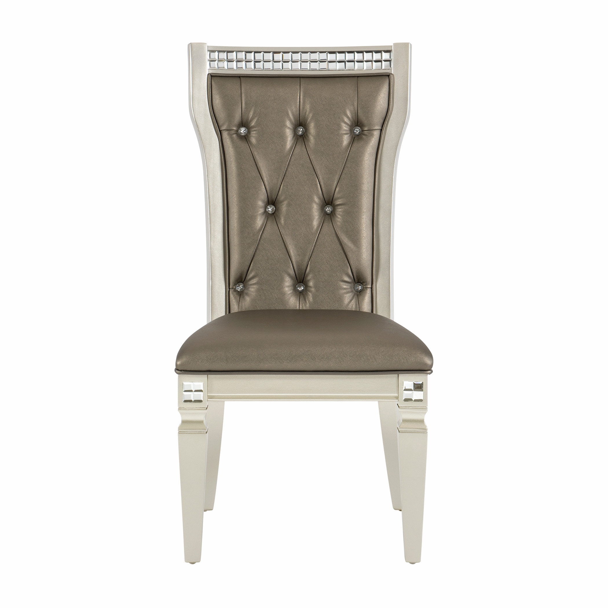Bloomsbury Market Glamorous Style Side Chairs 2Pc Set Acrylic Crystal ...