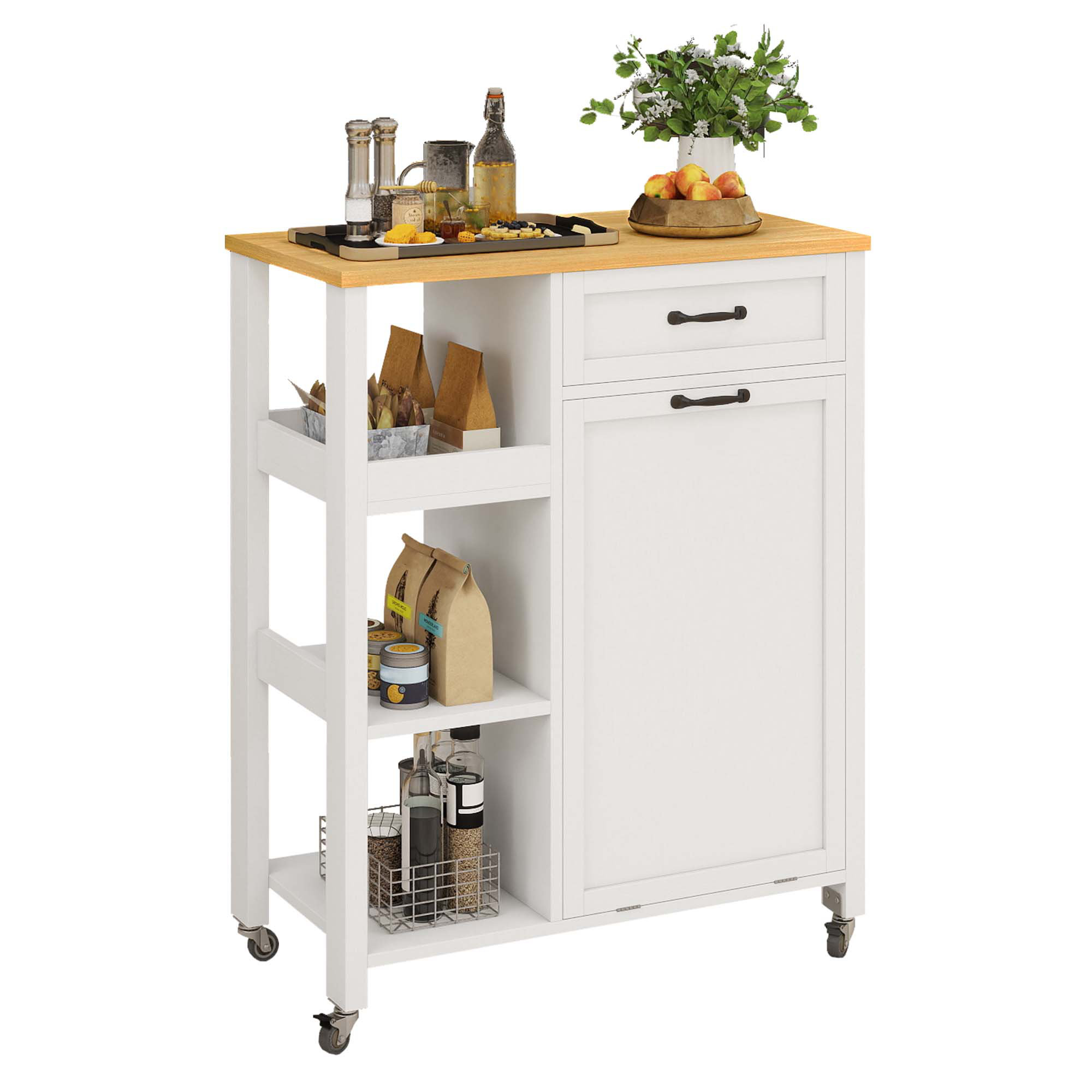 Winston Porter Small Rolling Portable Dining Serving Utility Kitchen ...