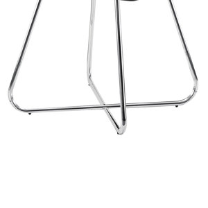 Benjara Dining Table, 40 Inch Square Clear Glass Top, Chrome Metal ...