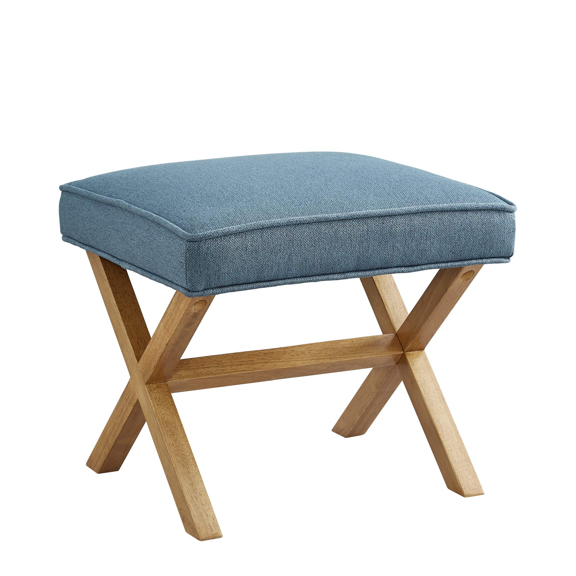 Latitude Run® 20" Wide X-Frame Ottoman, Mid-Century Modern Design | Wayfair
