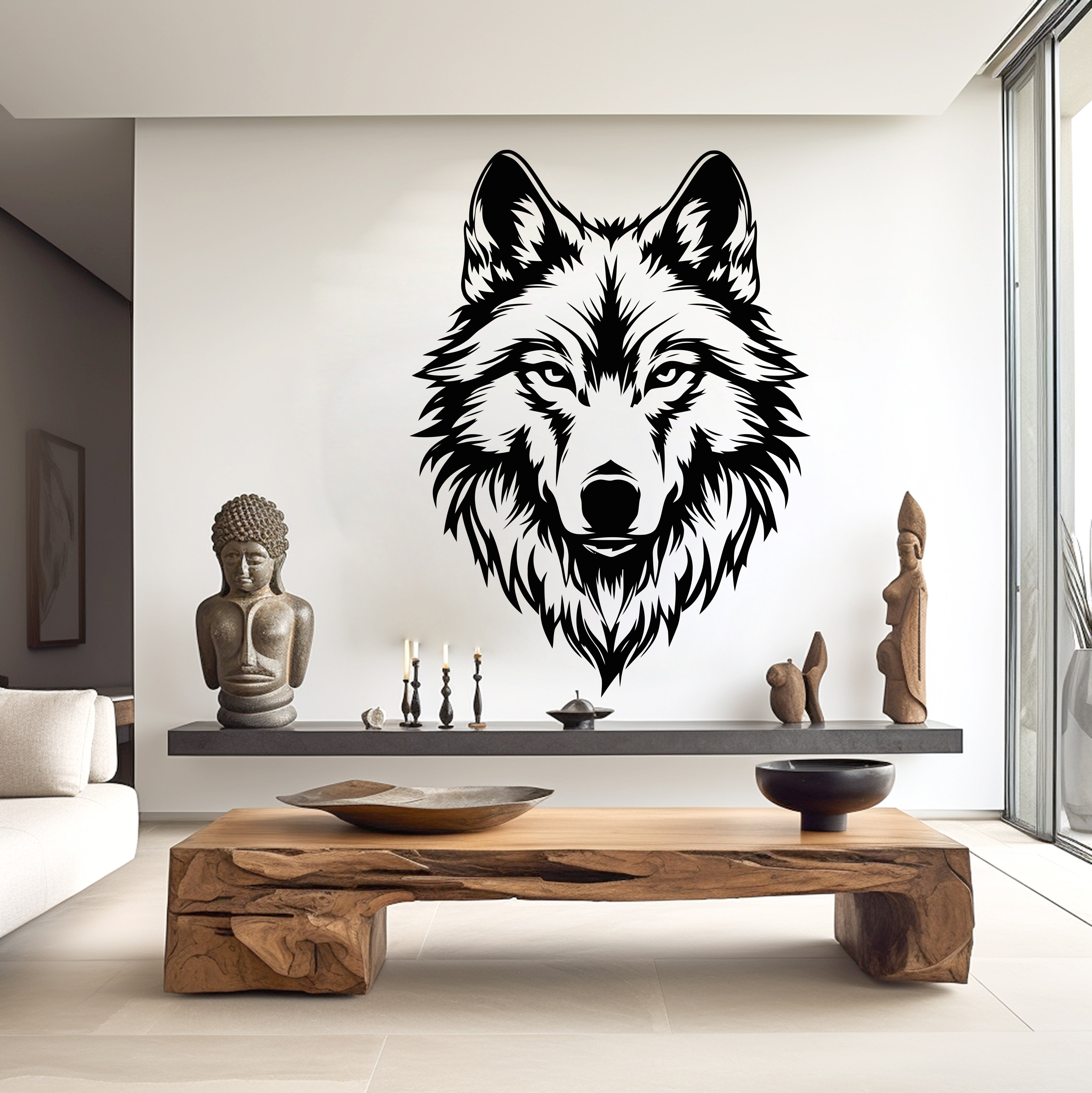 Millwood Pines Wolf Wall Decal, Wolf Wall Art, Wolf Room Wall Decor ...