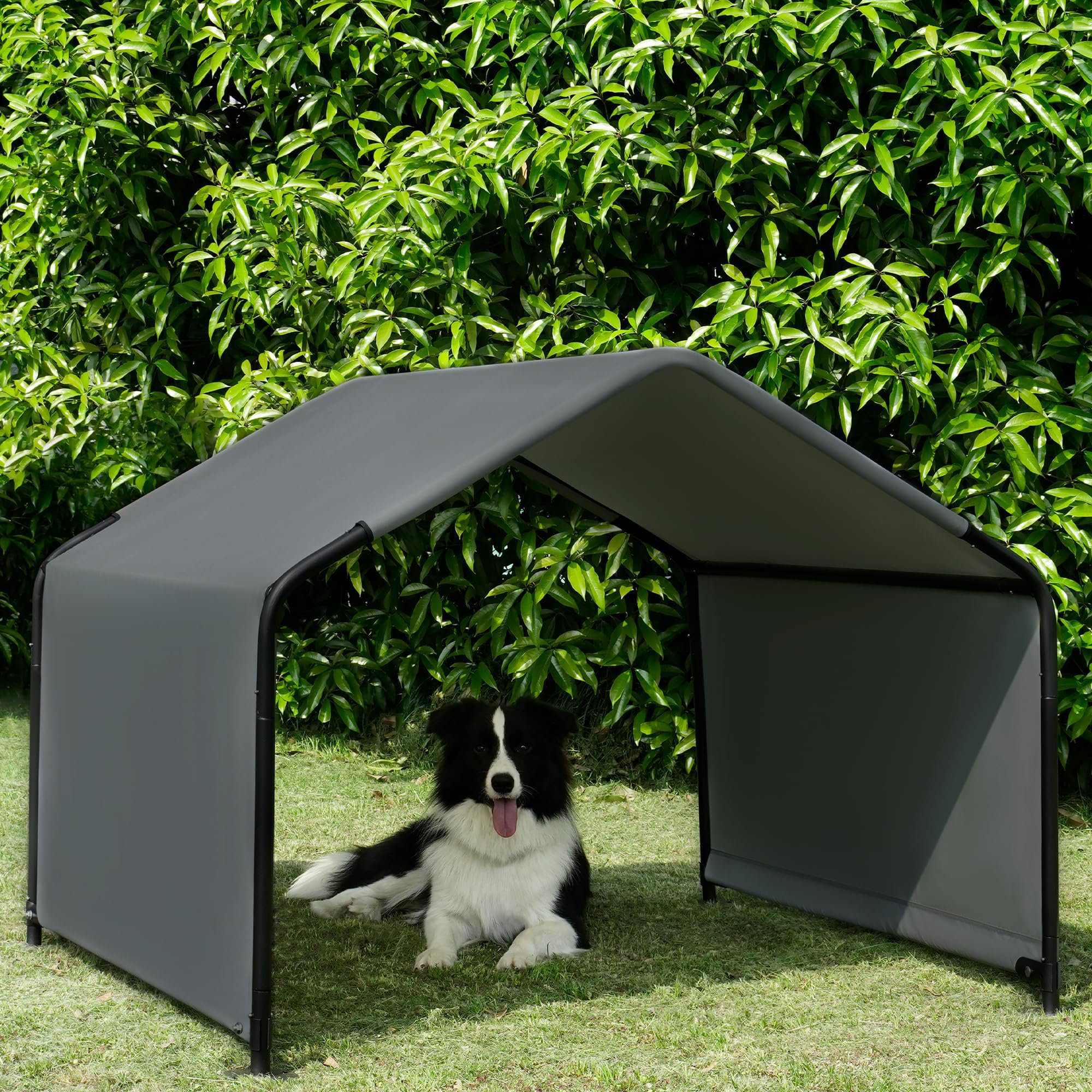 Tucker Murphy Pet™ Outside Canopy Pet House Dog House 4'x4'x3' Dog ...