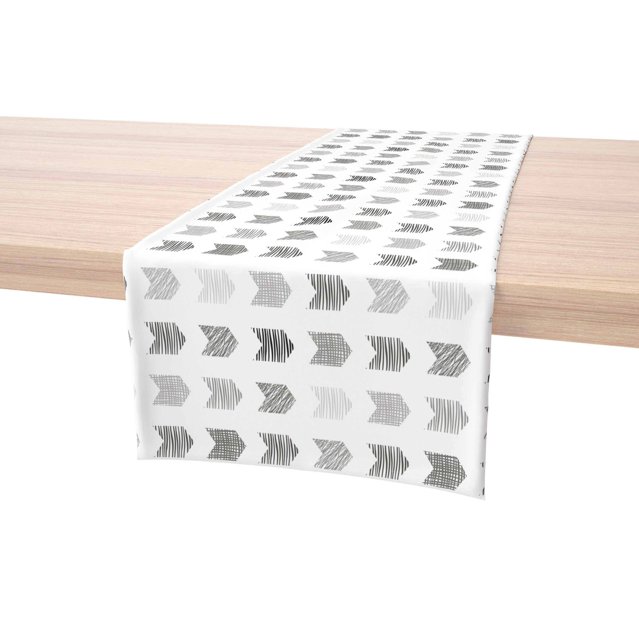 East Urban Home Table Runner, 100% Cotton, 16X108", Grey Geometric ...