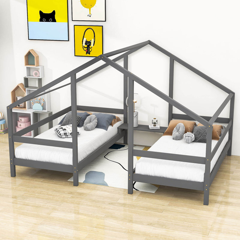 Harper Orchard Eshleman Twin Size Wooden House Beds | Wayfair