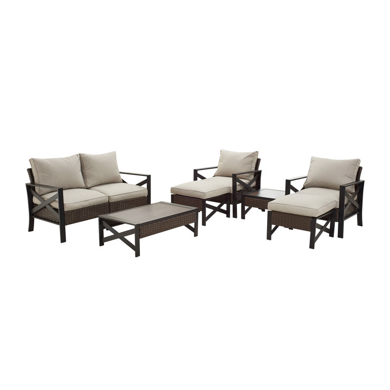 Latitude Run® Ajai 8 Piece Multiple Chairs Seating Group with Cushions ...