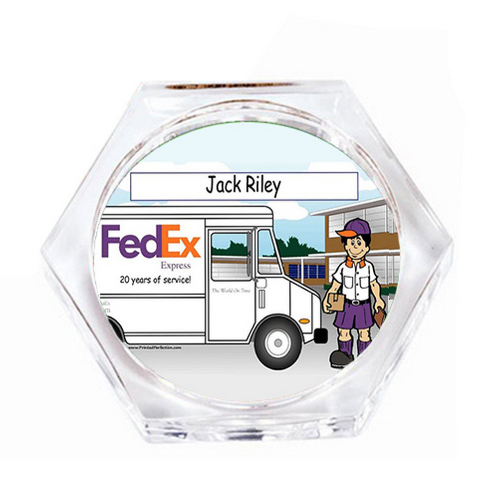 Printed Perfection Personalized Fedex Driver Male Drink Coaster Gift ...