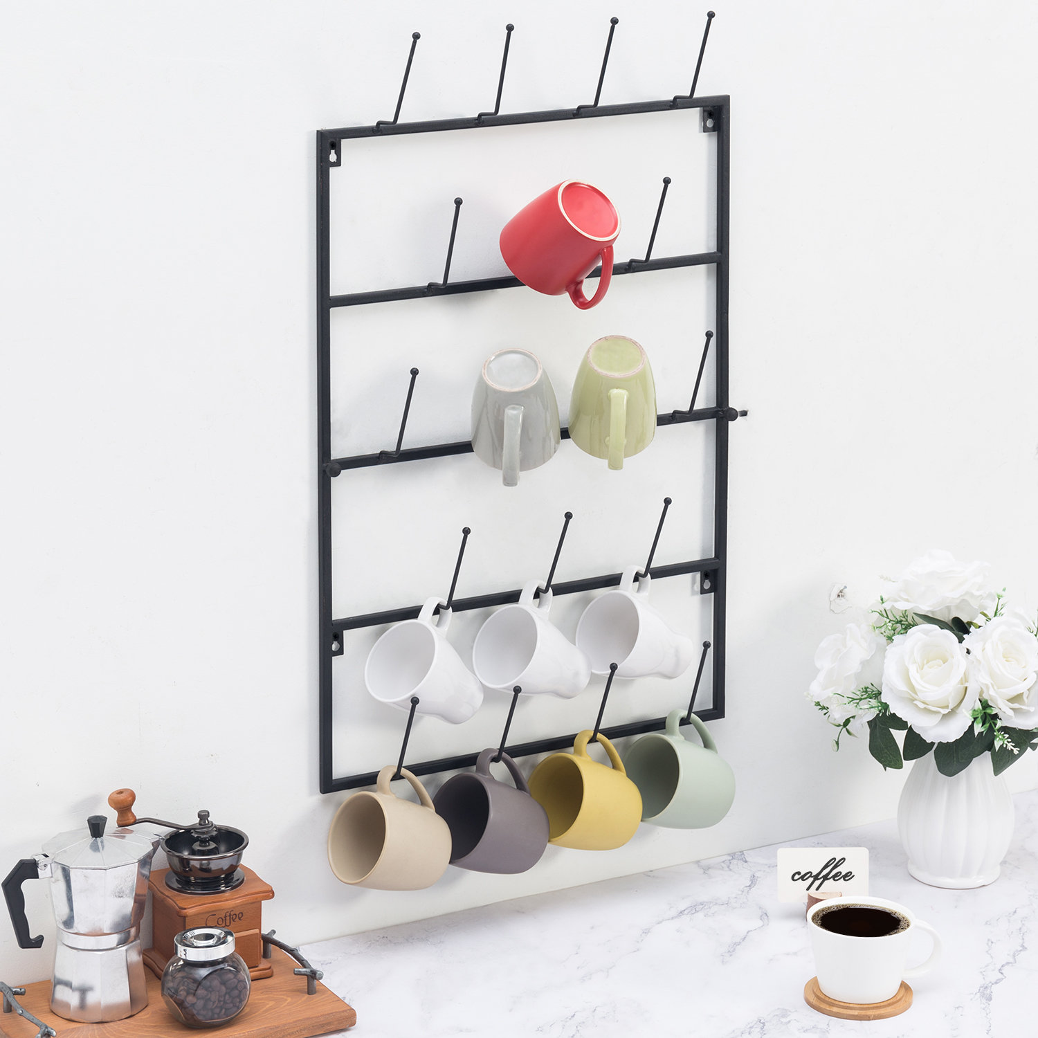 Rebrilliant 18 Hooks Wall Mounted Mug Tree & Reviews | Wayfair
