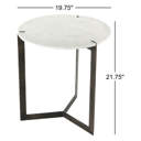 Four Hands Kiva Marble Top Cross Legs End Table & Reviews | Perigold