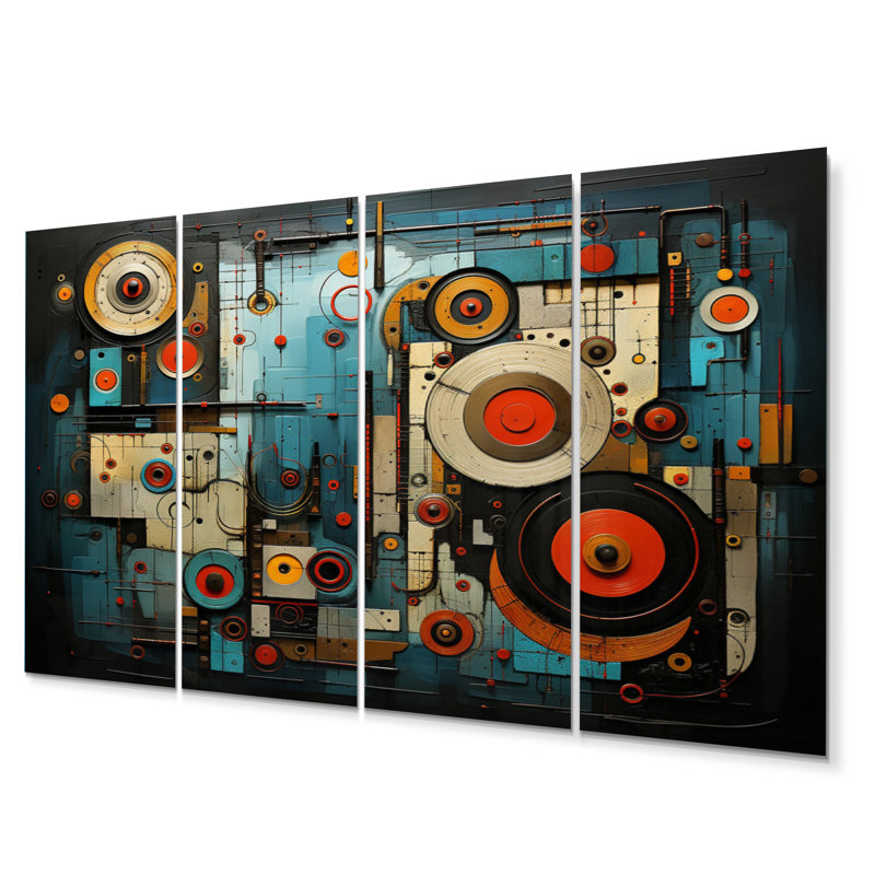 Design Art Electric Array I - Abstract Collages Metal Wall Decor Set ...