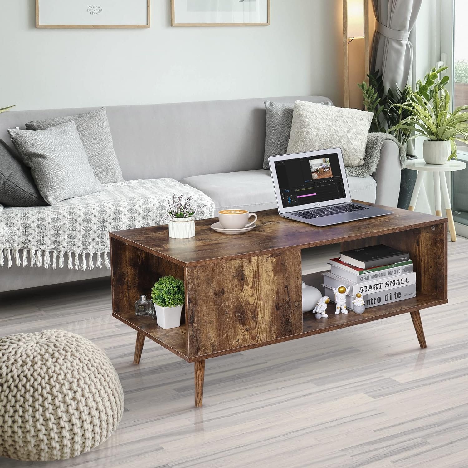 George Oliver SUPER DEAL 2 Tier Modern Coffee Table With Storage For ...
