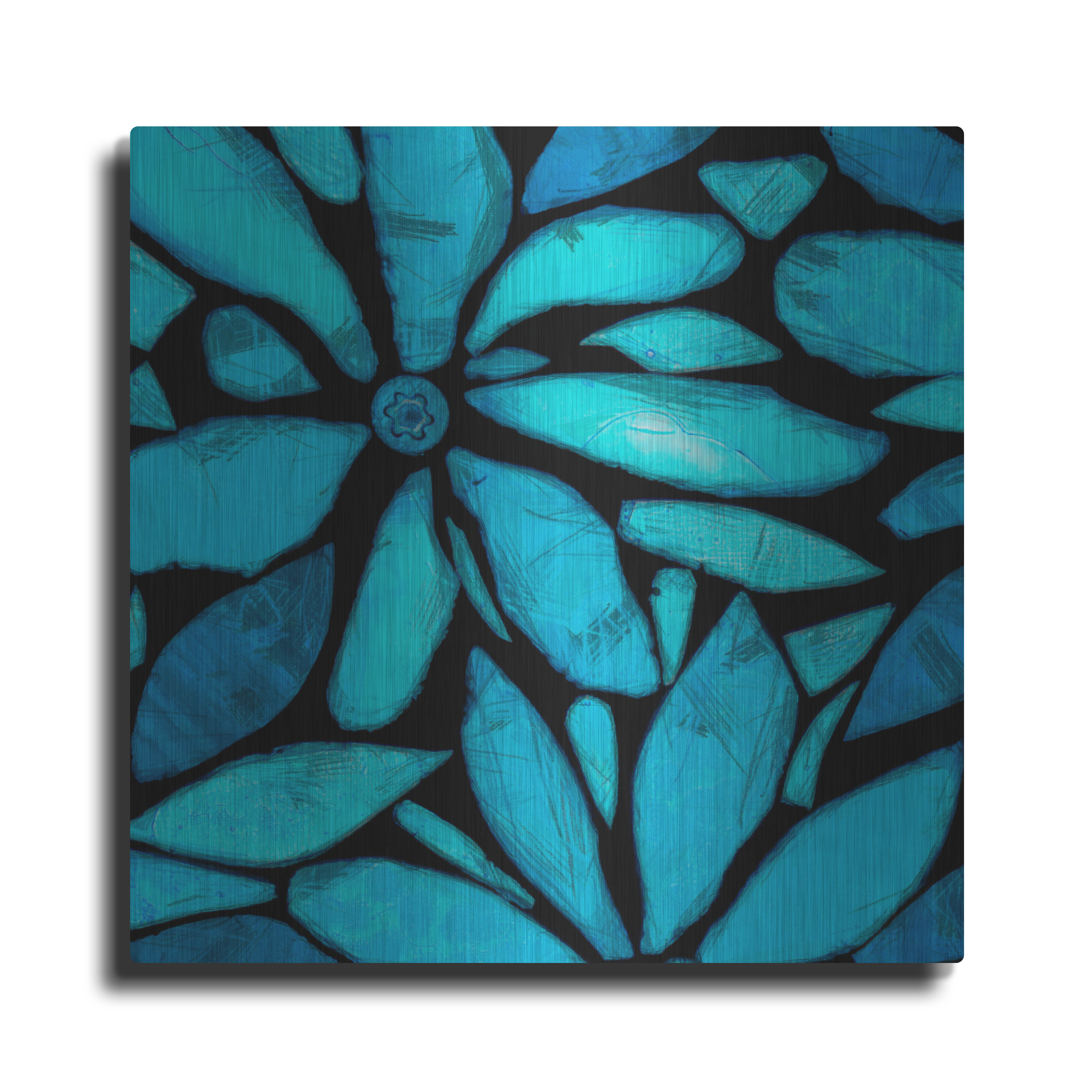 Winston Porter 'Blue 1' by Alonzo Saunders Metal Wall Art, 12" x 12 ...