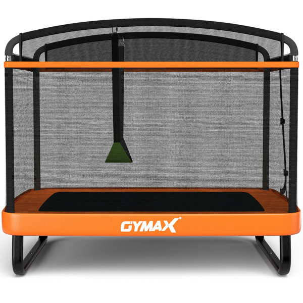 Gymax 6.25' Rectangle Backyard Trampoline with Safety Enclosure ...
