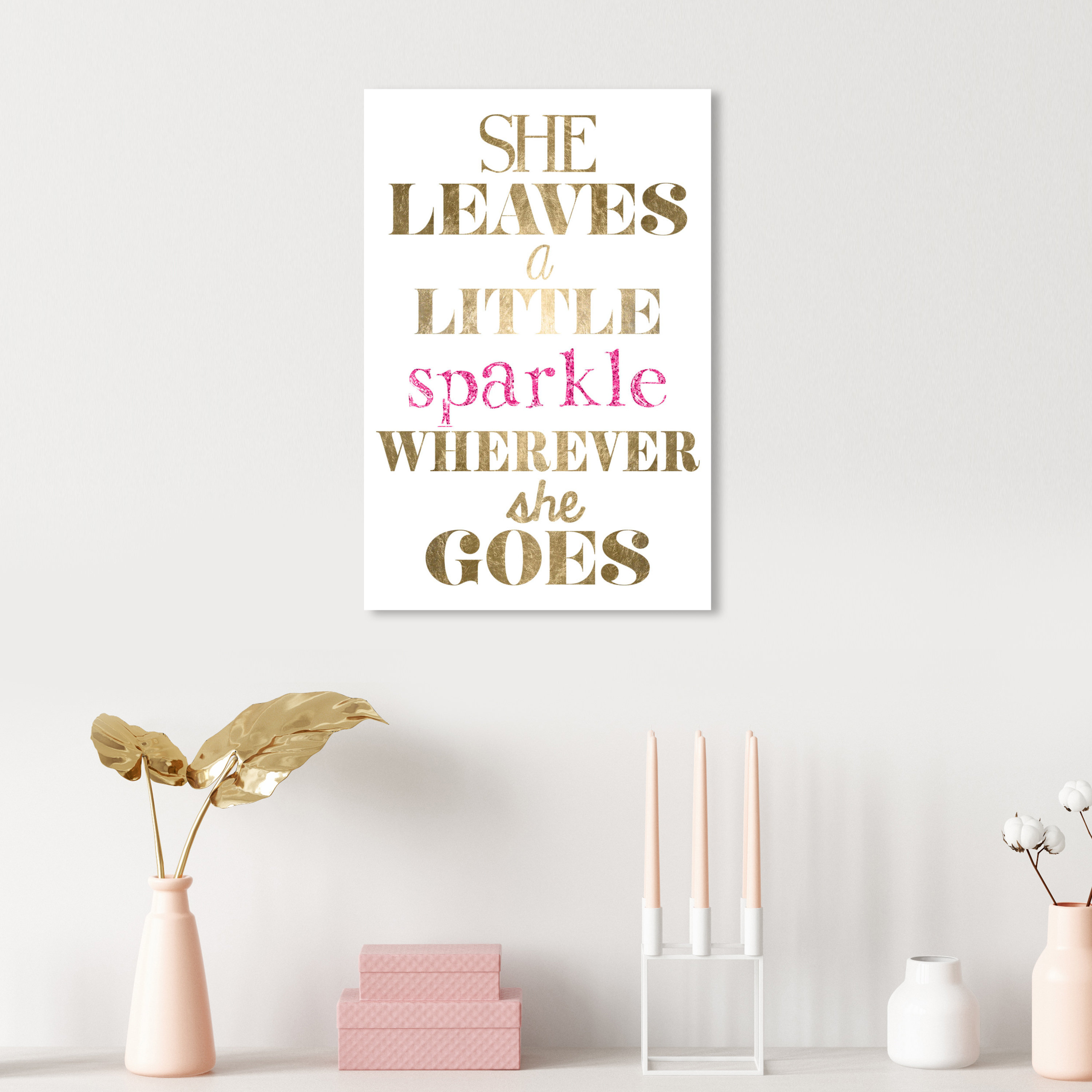 Oliver Gal Prints Little Sparkle Gold, Female Sparkle Inspiration Glam ...