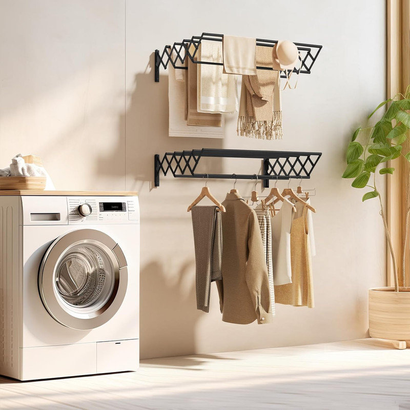 Rebrilliant Retractable Drying Rack Clothing Foldable | Wayfair