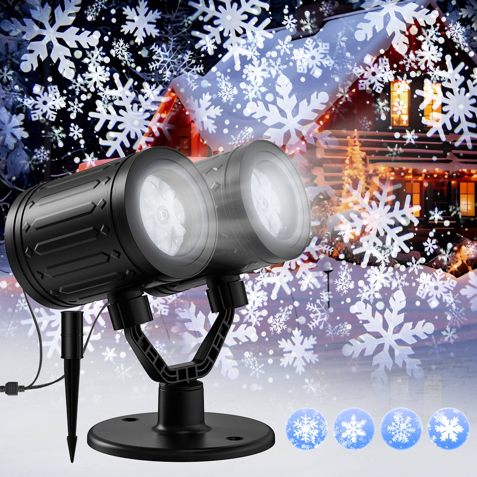 The Holiday Aisle® Double-head Rotating Led Christmas Decoration ...