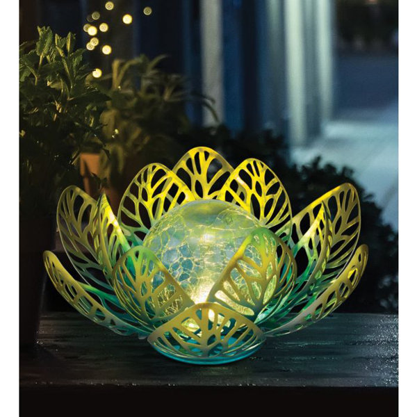 Regal Art & Gift Floral Solar Decor - Blue Yellow | Wayfair