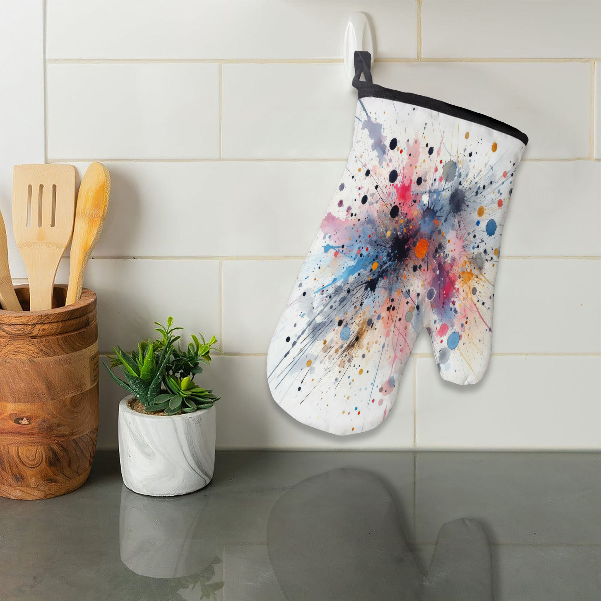 MentionedYou Splattered Paint Strokes Oven Mitt Cotton Twill | Wayfair