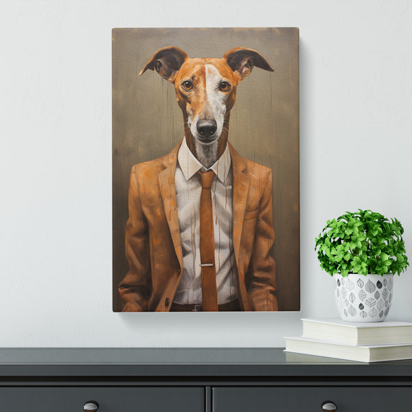 Happy Larry Whippet in a Suit Painting No.2 | Wayfair.co.uk