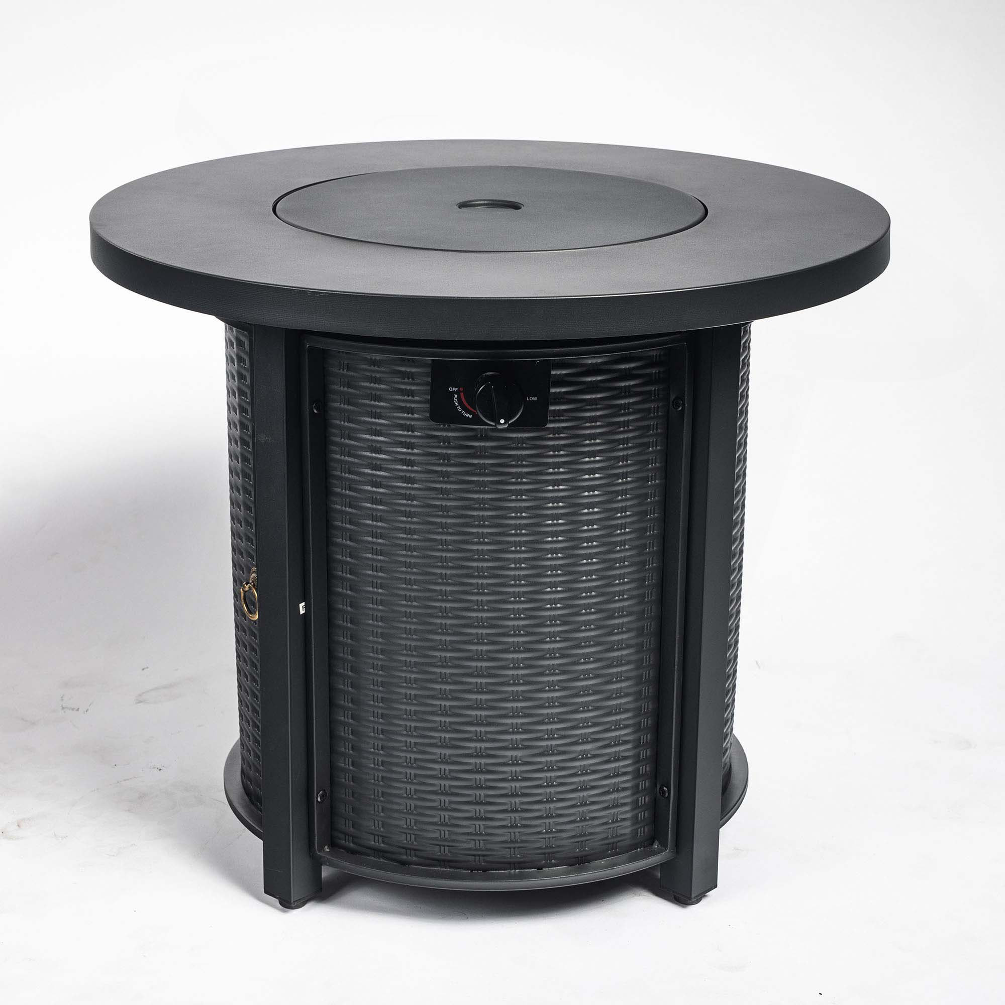 Latitude Run® Propane Round Fire Table 40000BTU Propane Fire Pit Table ...