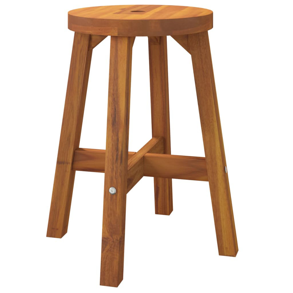 Loon Peak® Red Barrel Studio® Stool Brown 15"X15"X17.7" Round Solid ...