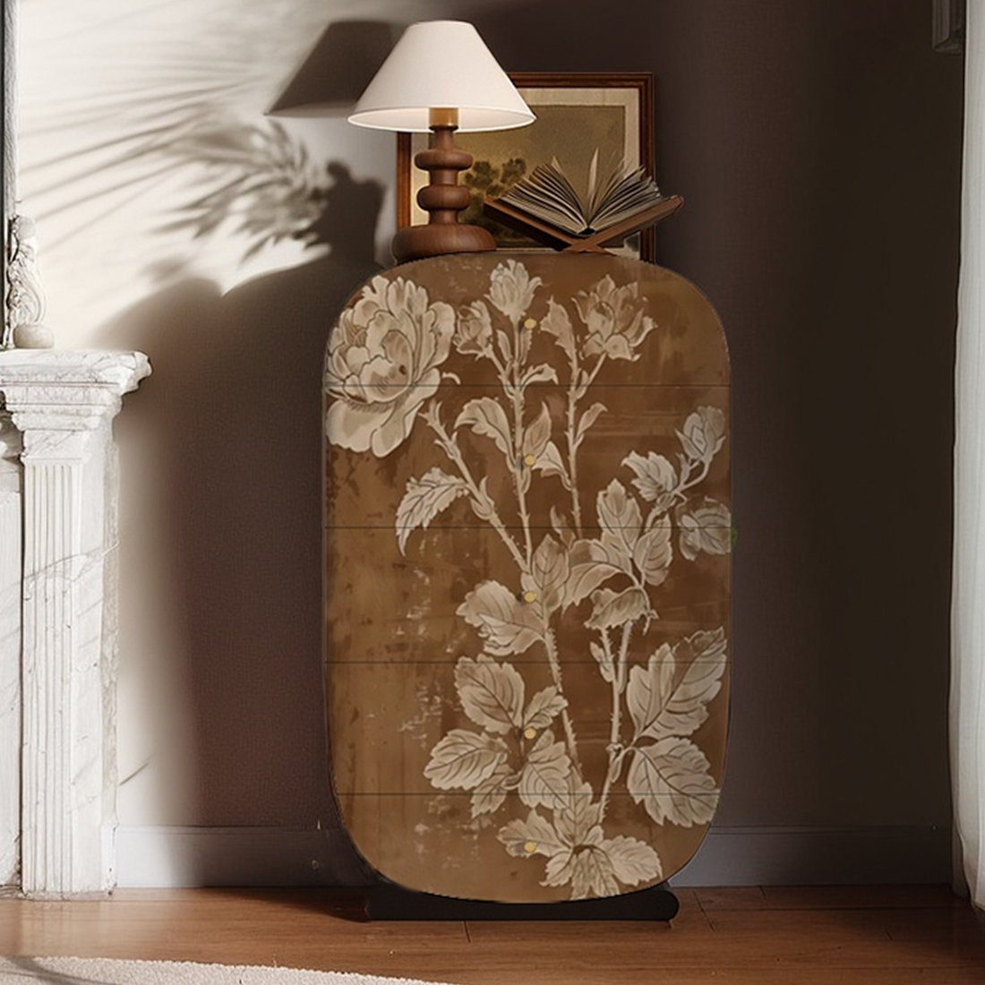 Winston Porter A retro storage cabinet with floral patterns | Wayfair
