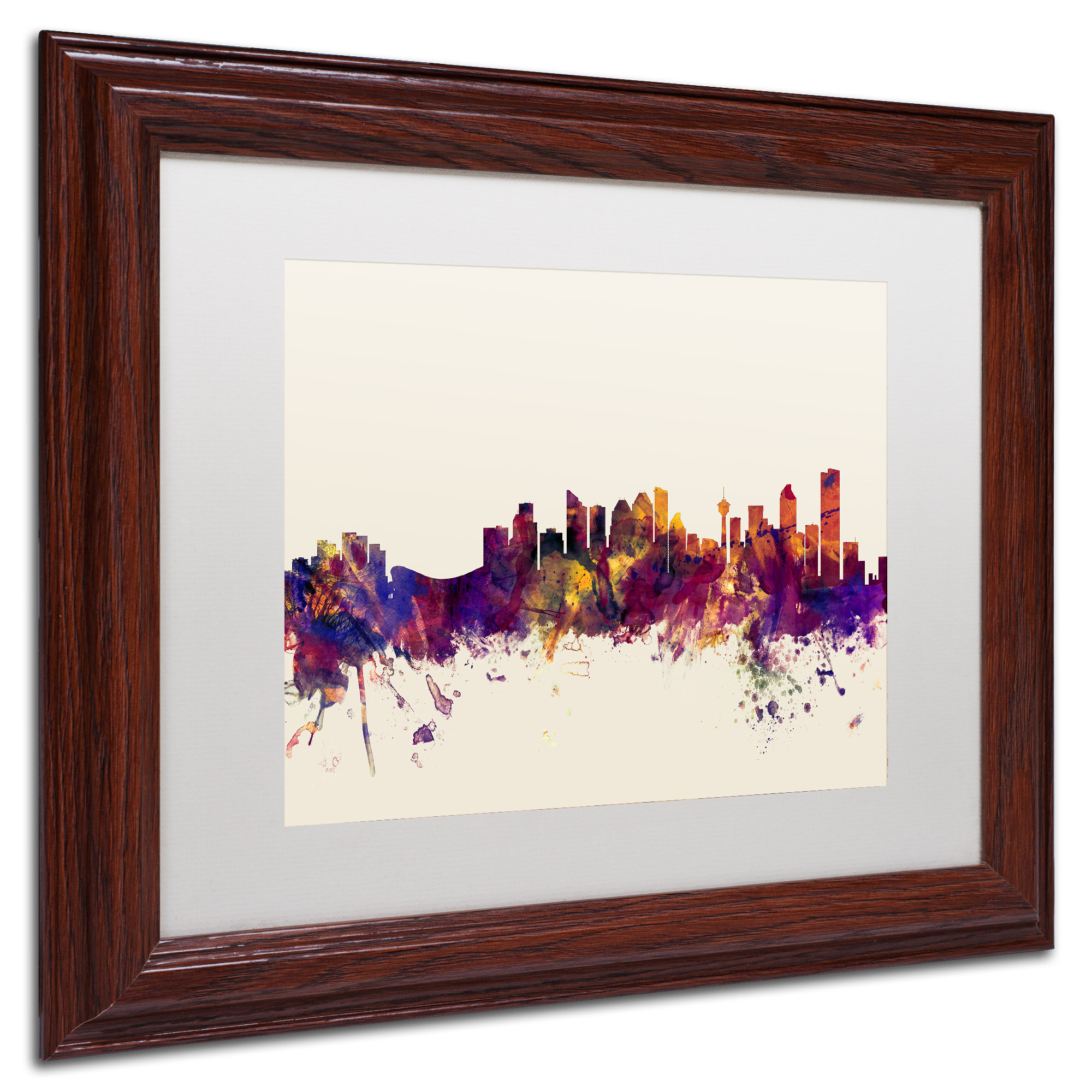 Trademark Fine Art 'Calgary Canada Skyline' Framed Graphic Art | Wayfair