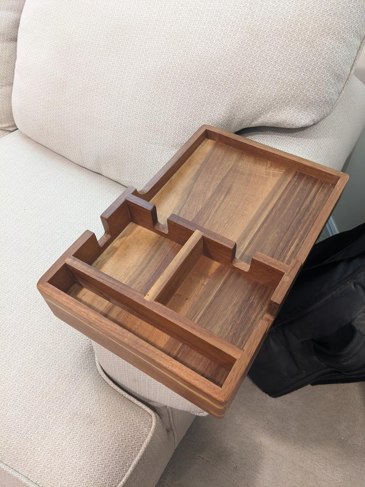 Inbox Zero Couch Arm Tray,Couch Armrest Table With Cup Holder, Foldable ...