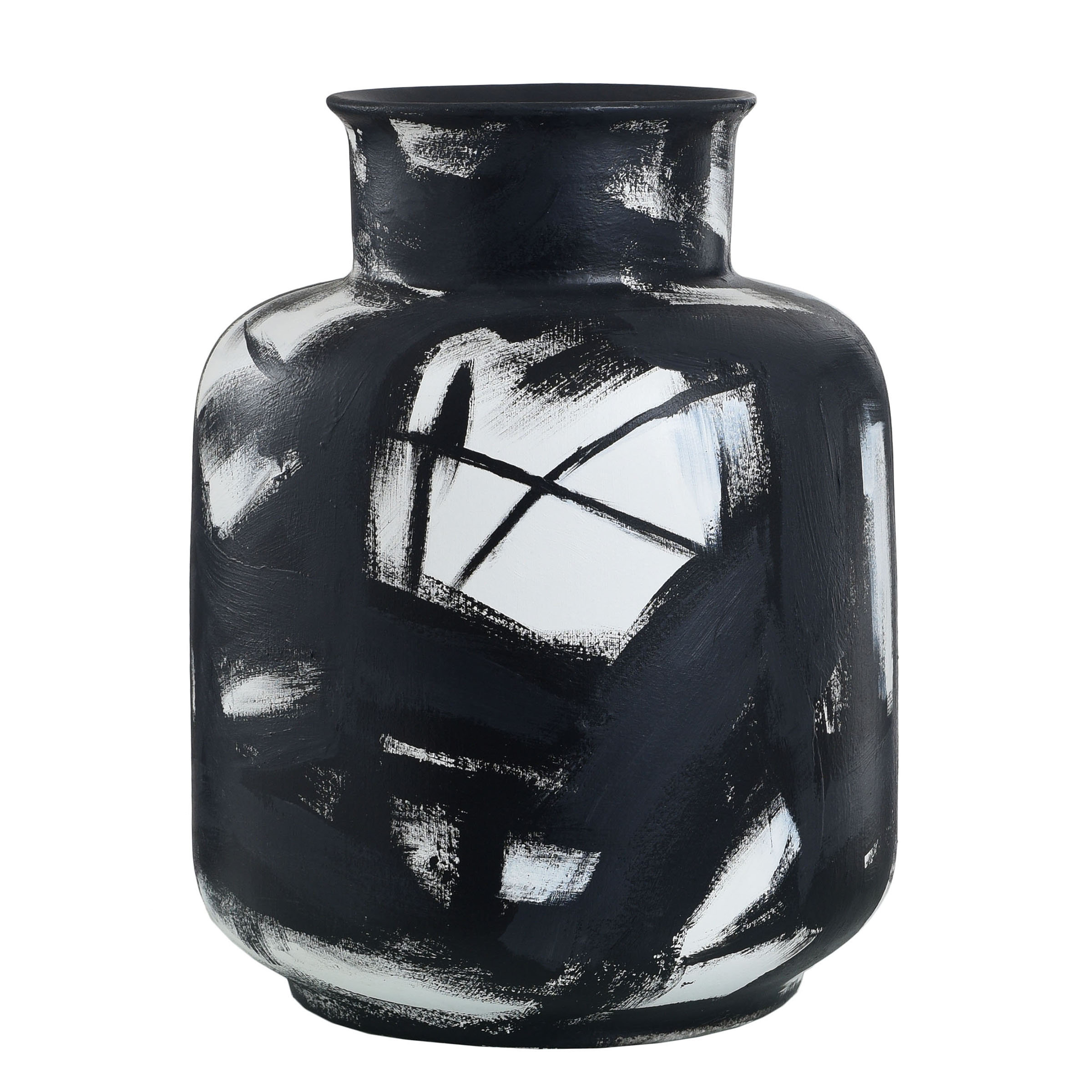 Orren Ellis Tip Vase - Black/White Finish on Ceramic | Wayfair