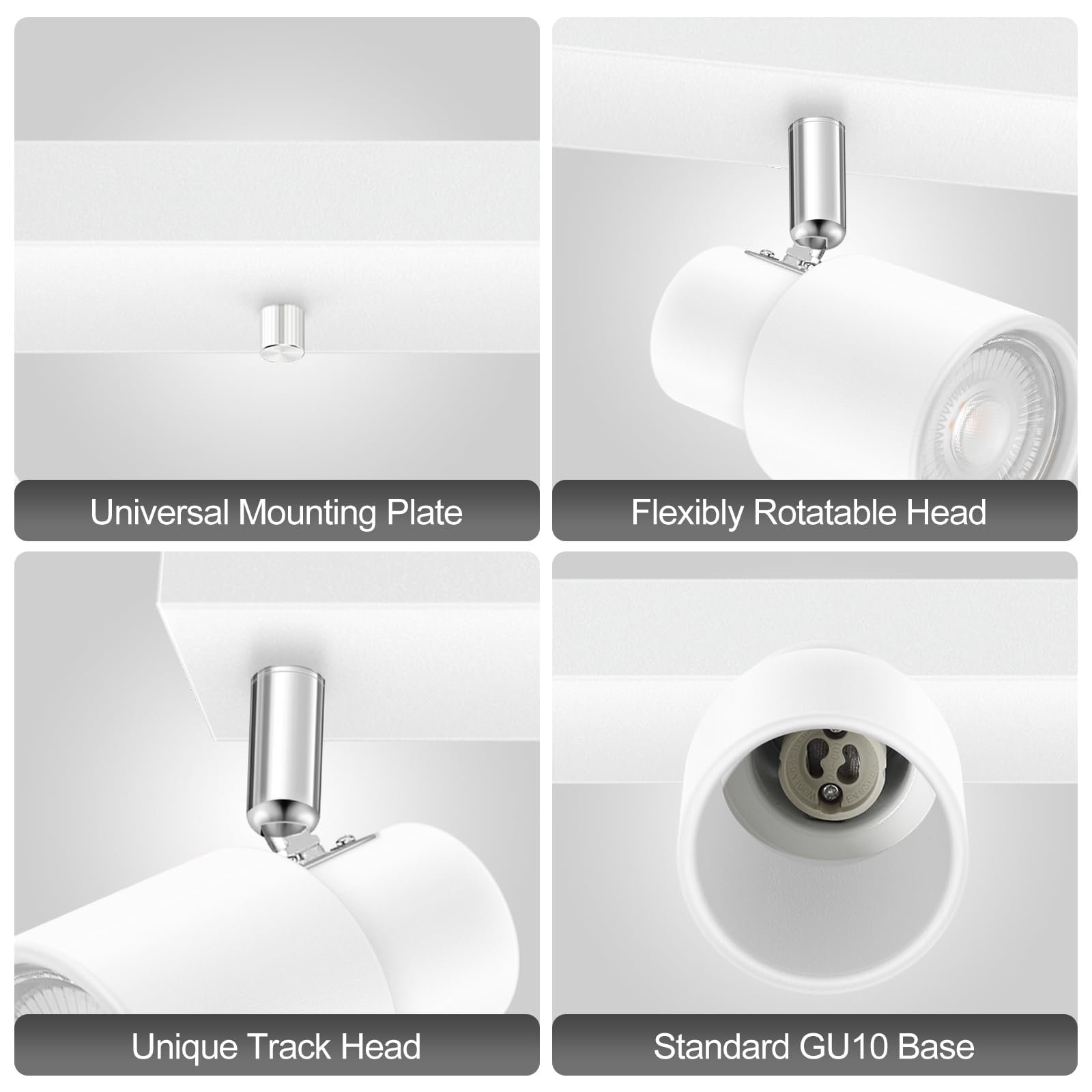 BOJUNTAN Track Lighting Plug In, 30" LED Track Light Fixtures Ceiling ...
