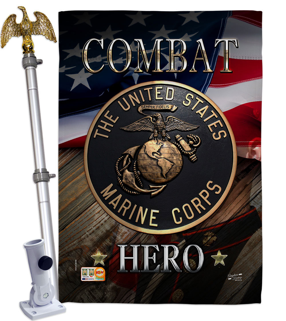 Angeleno Heritage Marine Combat Hero House Flag Set Corps Armed Forces ...