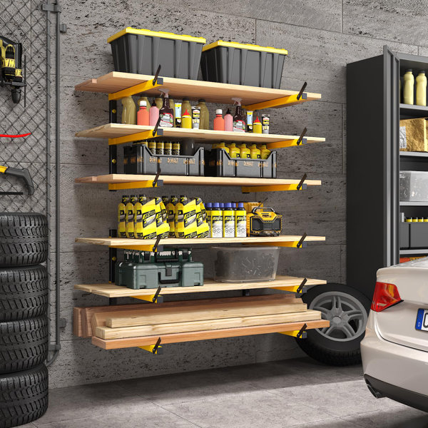 17 Stories Lumber Storage Rack Folding Wood Storage Racks Wall-Mounted ...