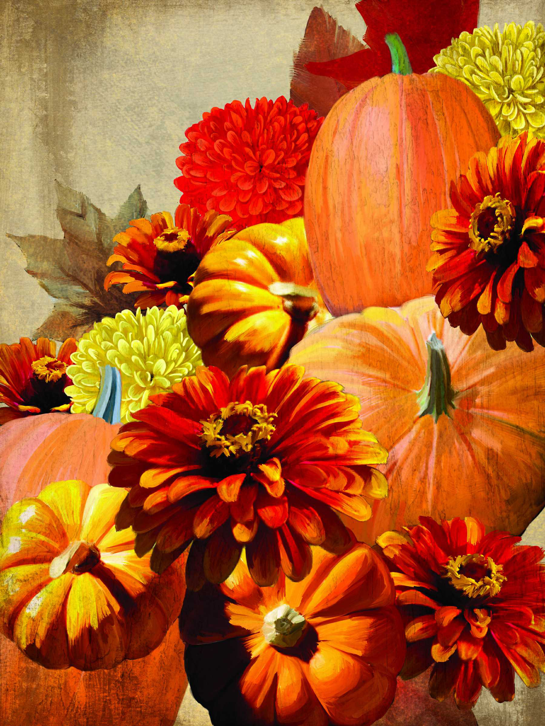 August Grove® Fall Plants Tumbling - Wrapped Canvas Print | Wayfair