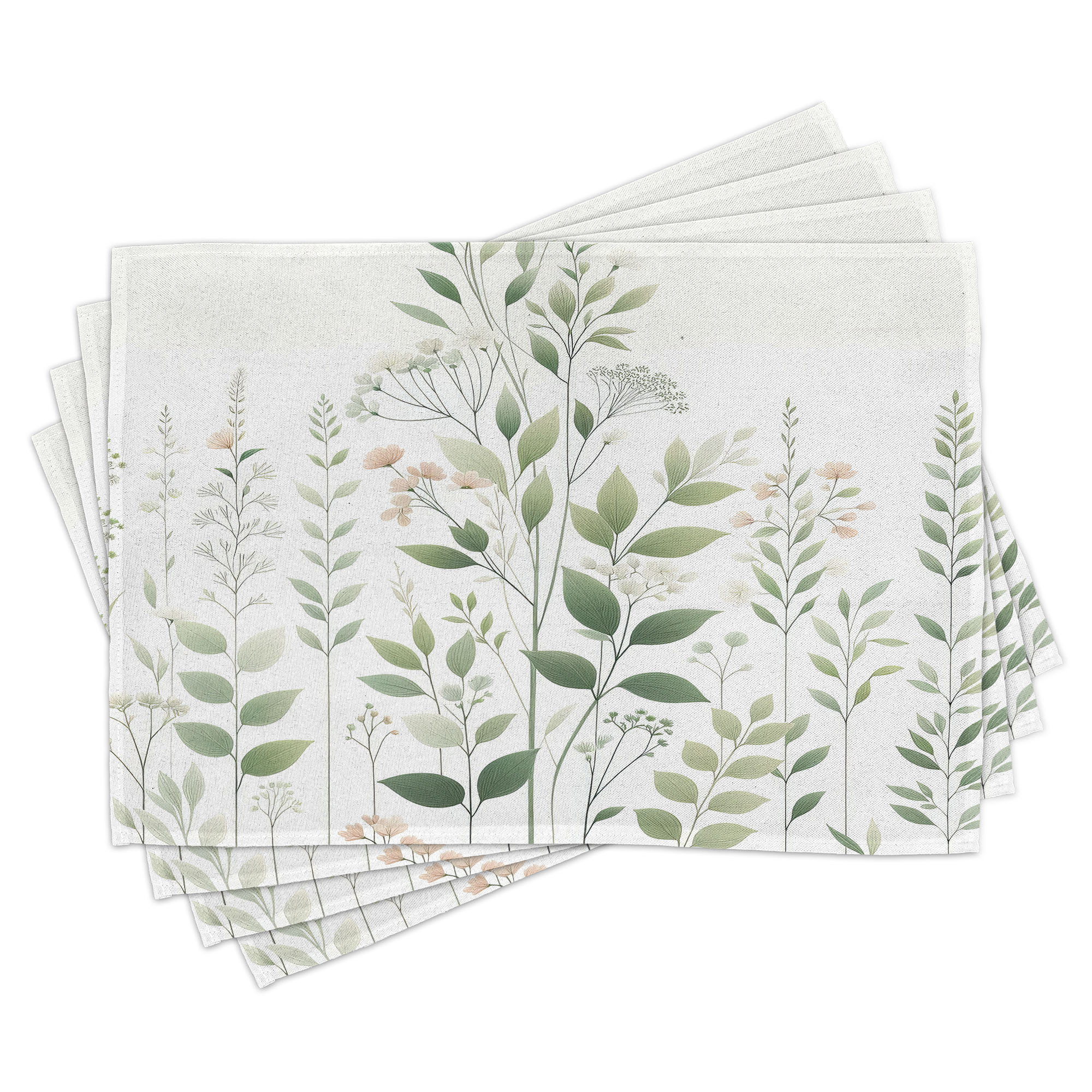 Ambesonne Green Place Mats Set of 4 Urban Jungle Leaves Dreamy Standard ...