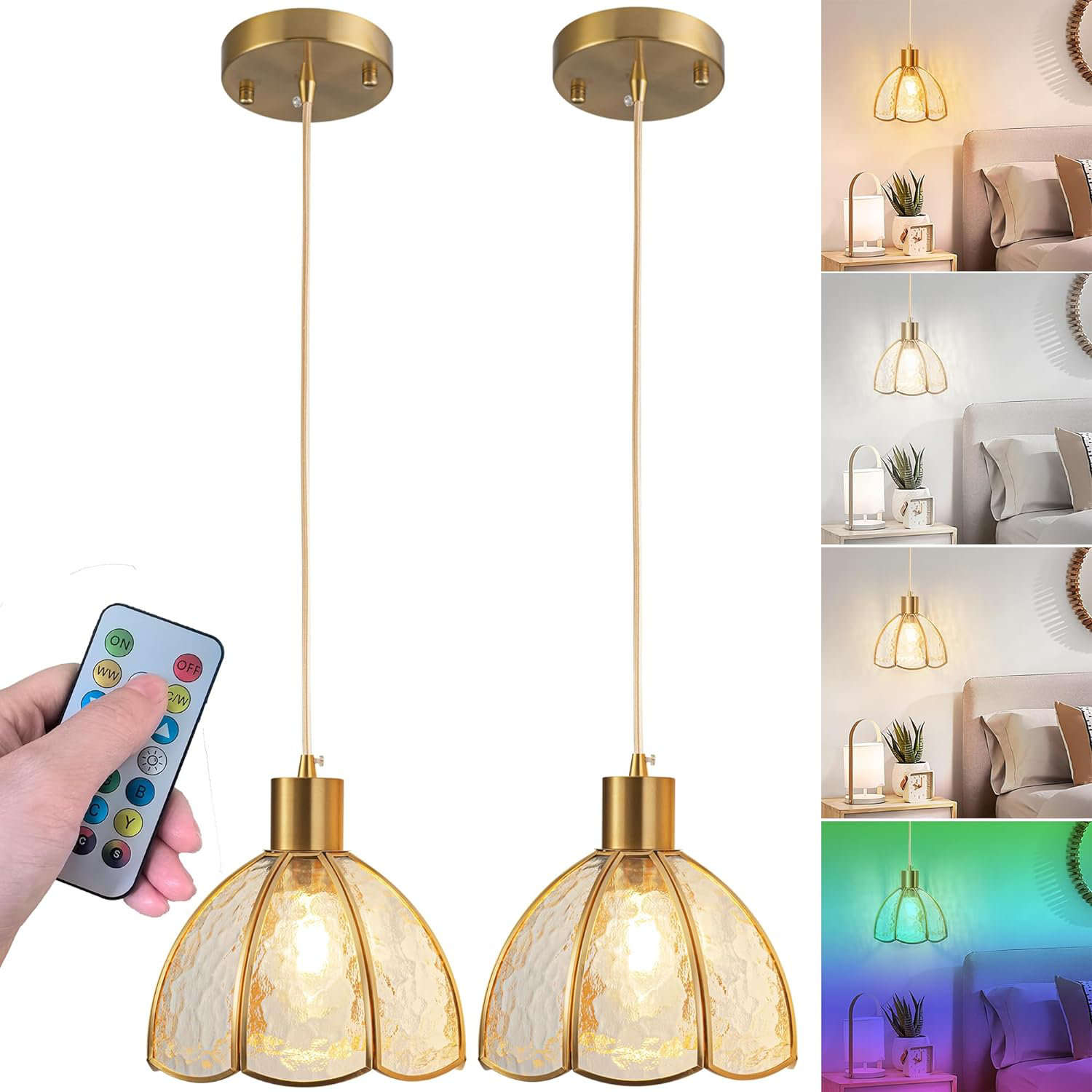 Mercer41 Rechargeable Battery Operated Pendant Light With Remote ...