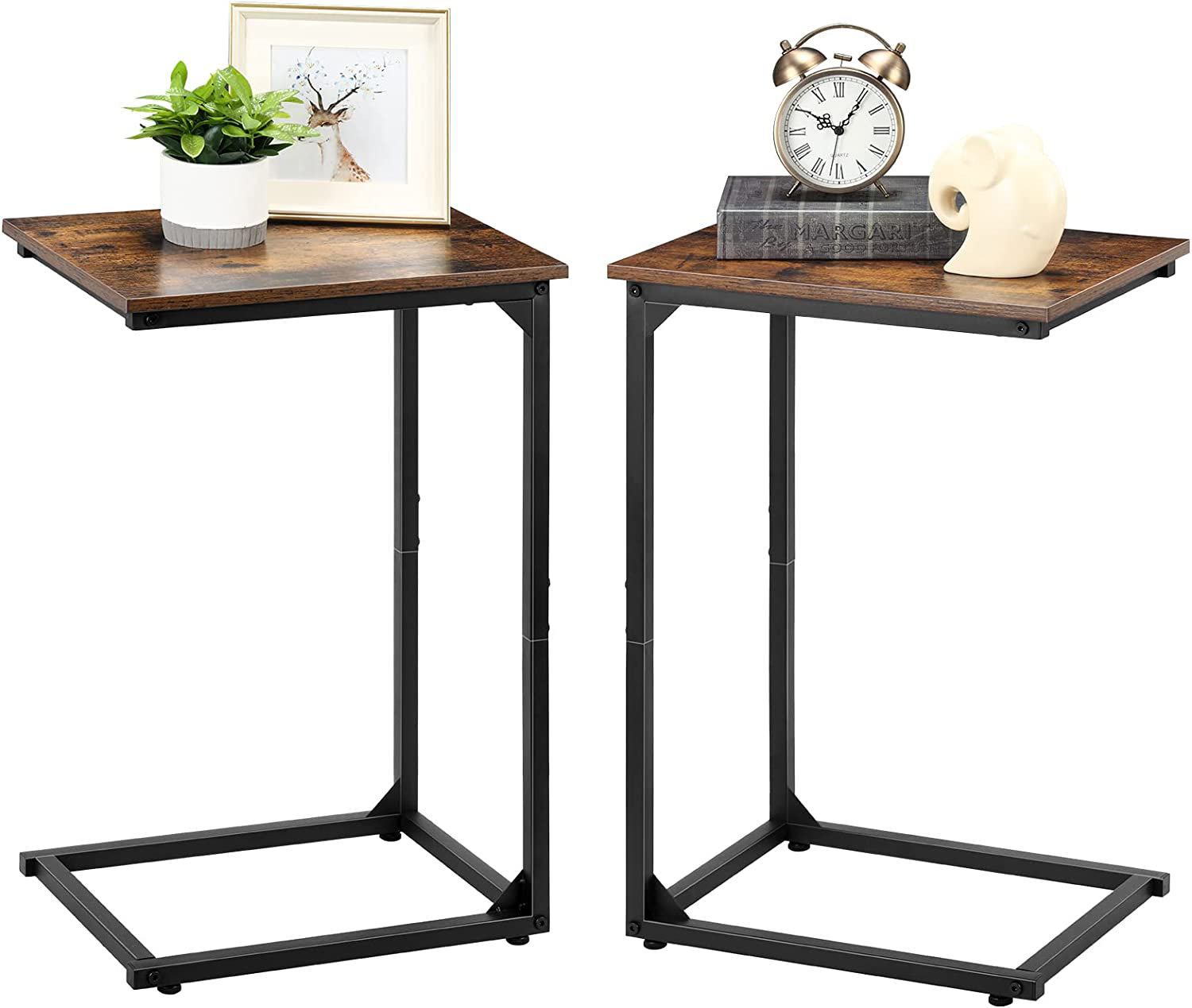 17 Stories C Shaped Side Table Set Of 2, C Shaped End Table For Sofa ...