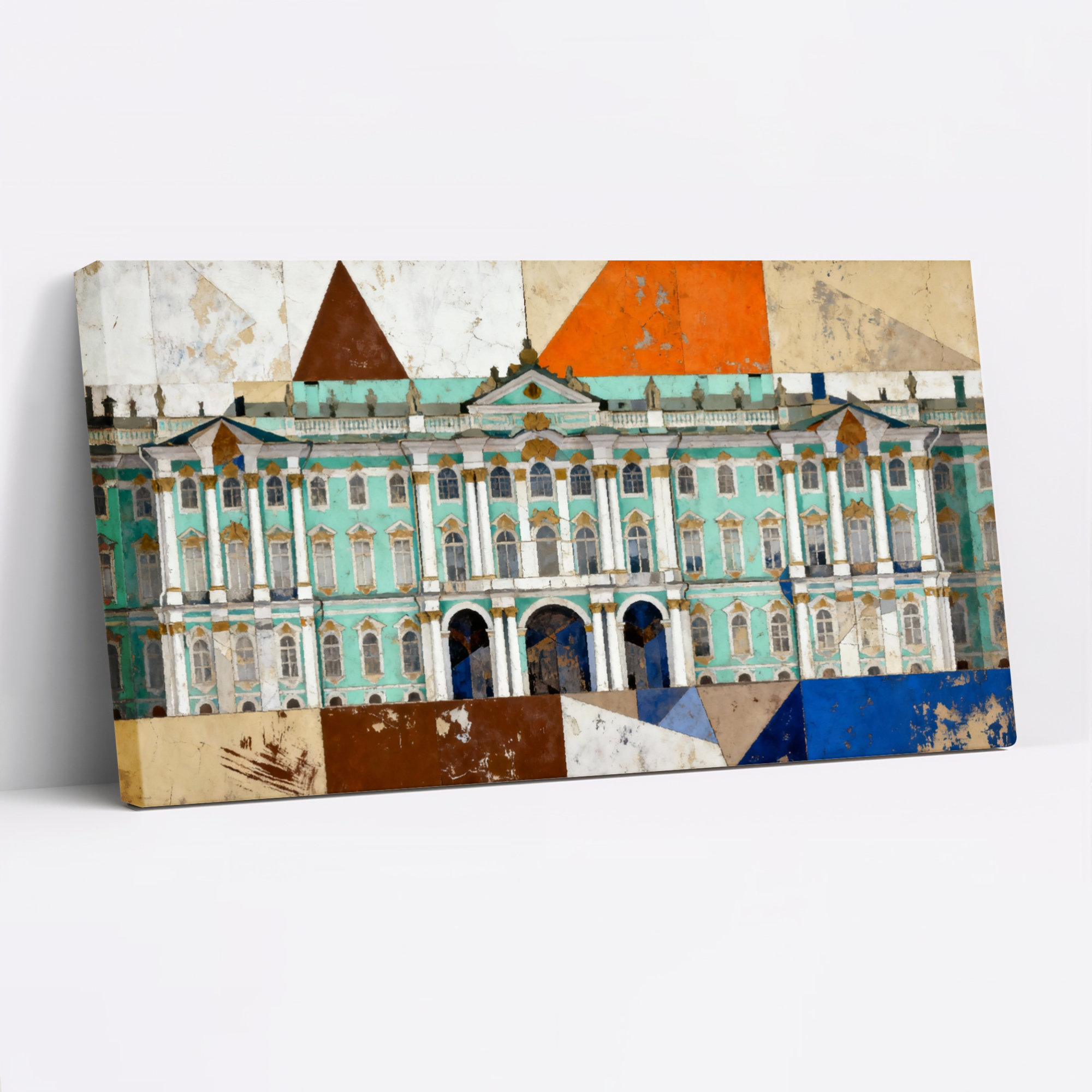East Urban Home Geometric Patchwork Hermitage Museum Canvas Wrapped ...