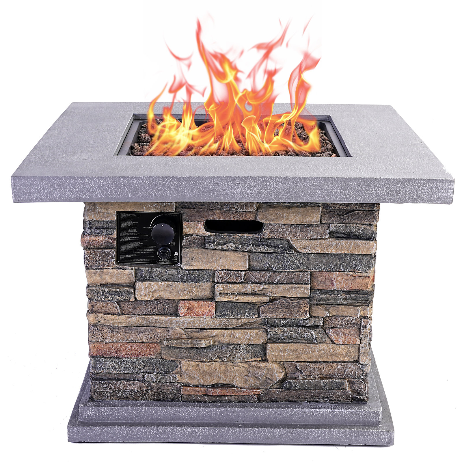 Latitude Run® Caroline Polyresin Propane Fire Pit Table | Wayfair