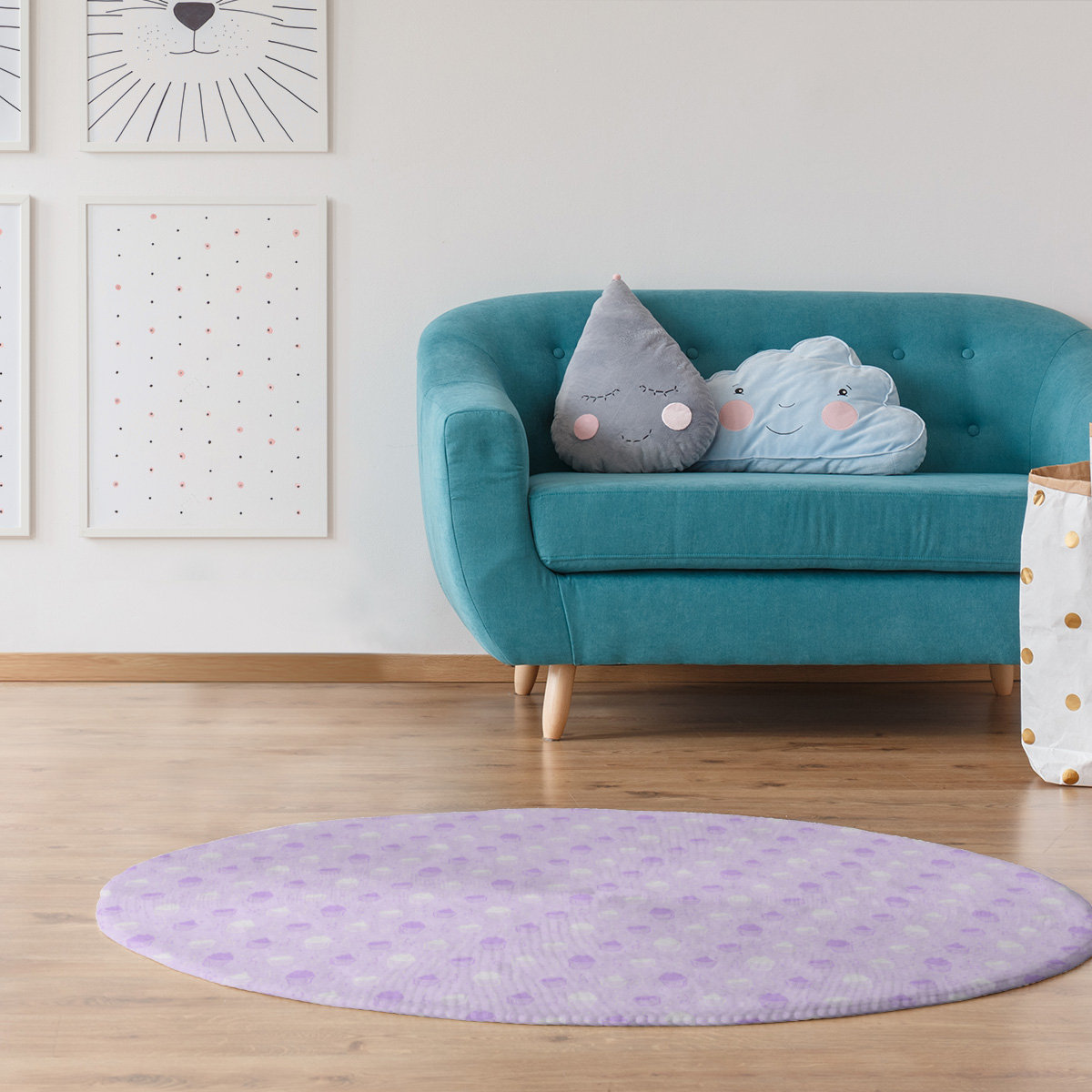 East Urban Home Striped Cupcake Purple Area Rug | Wayfair