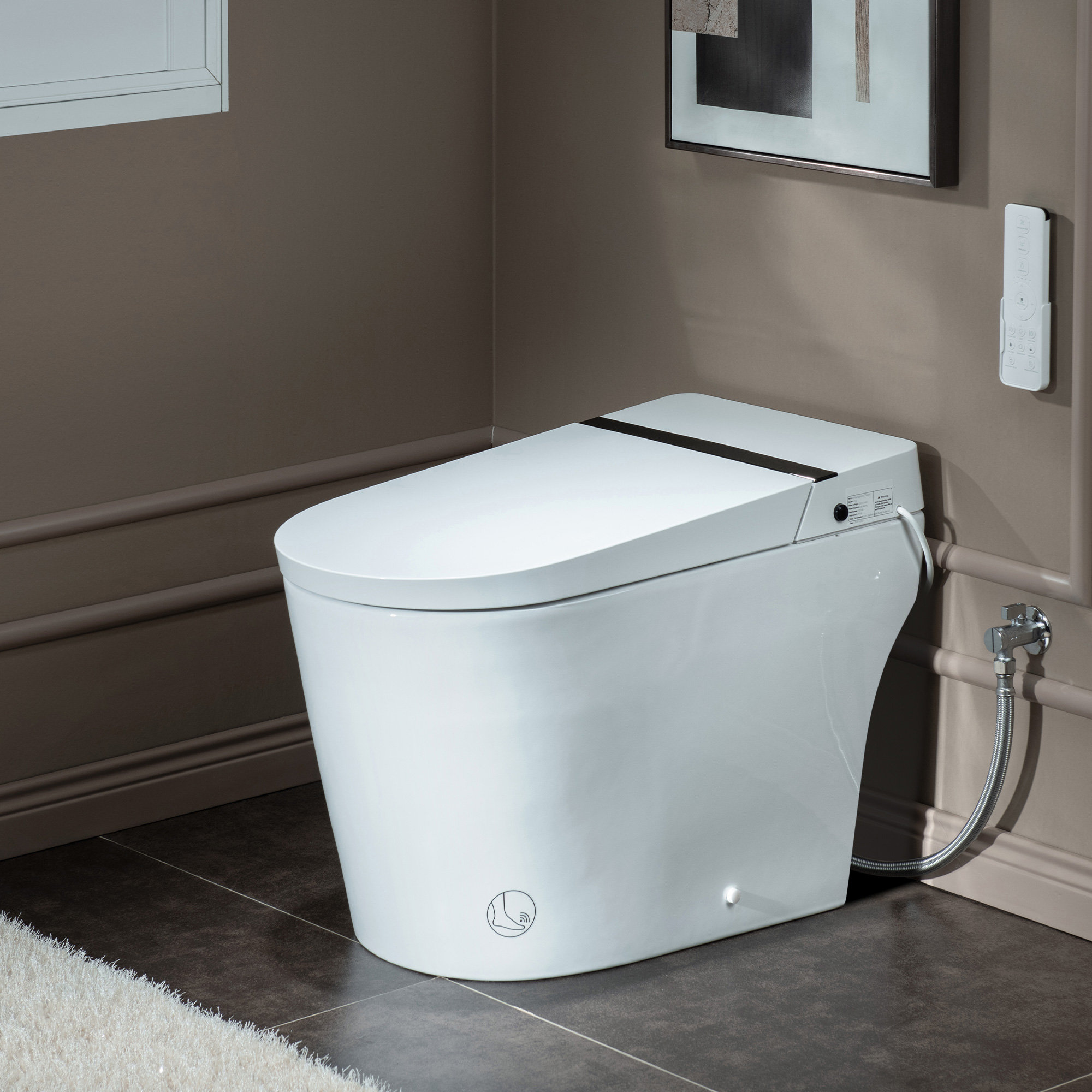 WoodBridge Smart Bidet Tankless Toilet with Auto Open/Close, Foot ...