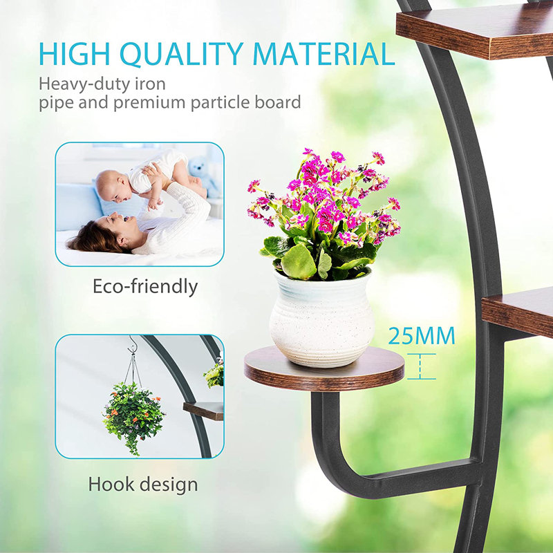 Latitude Run® 6-Tier Curved Plant Stand with Hanger & Reviews | Wayfair