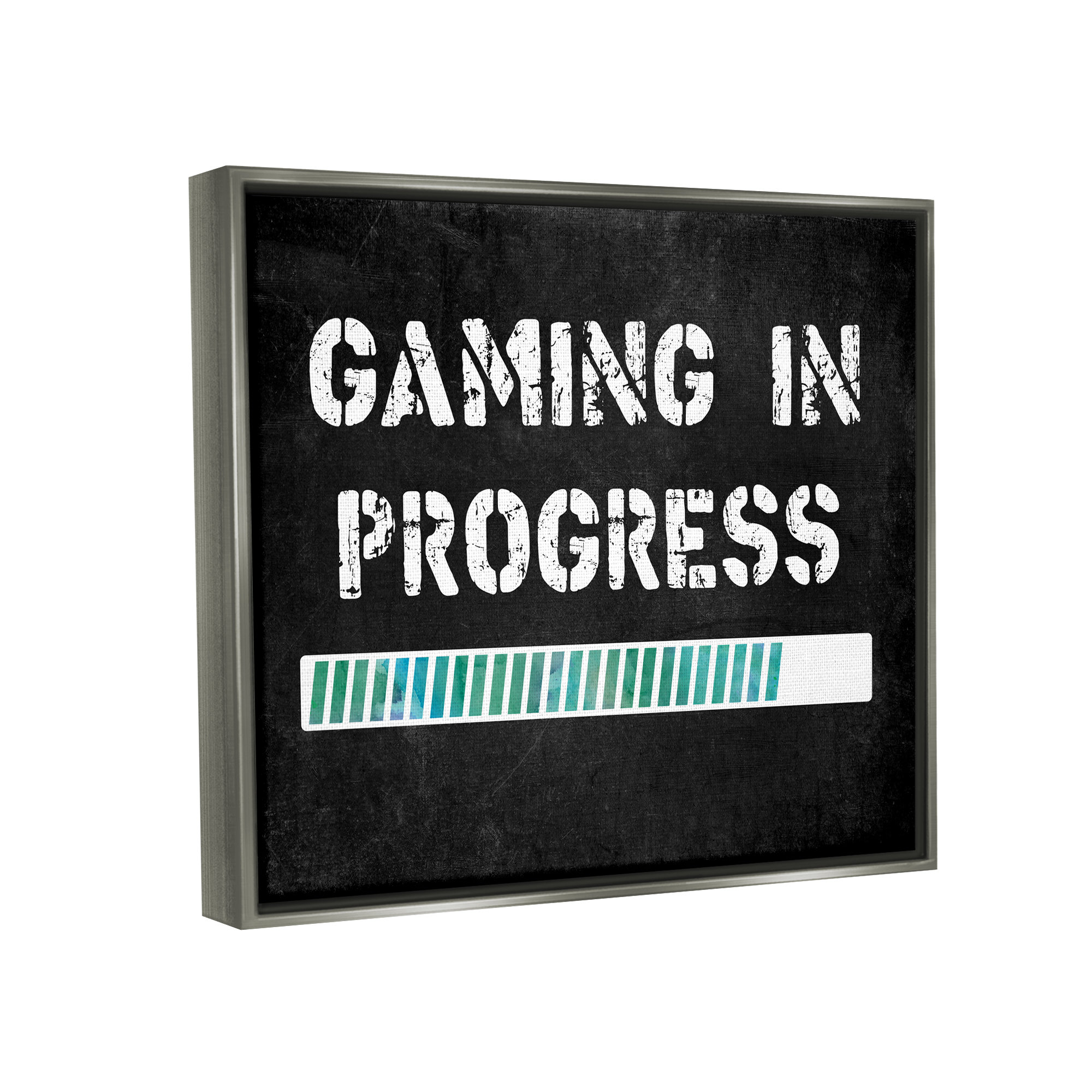 Stupell Industries Gaming In Progress Bar Framed On Canvas by CAD ...
