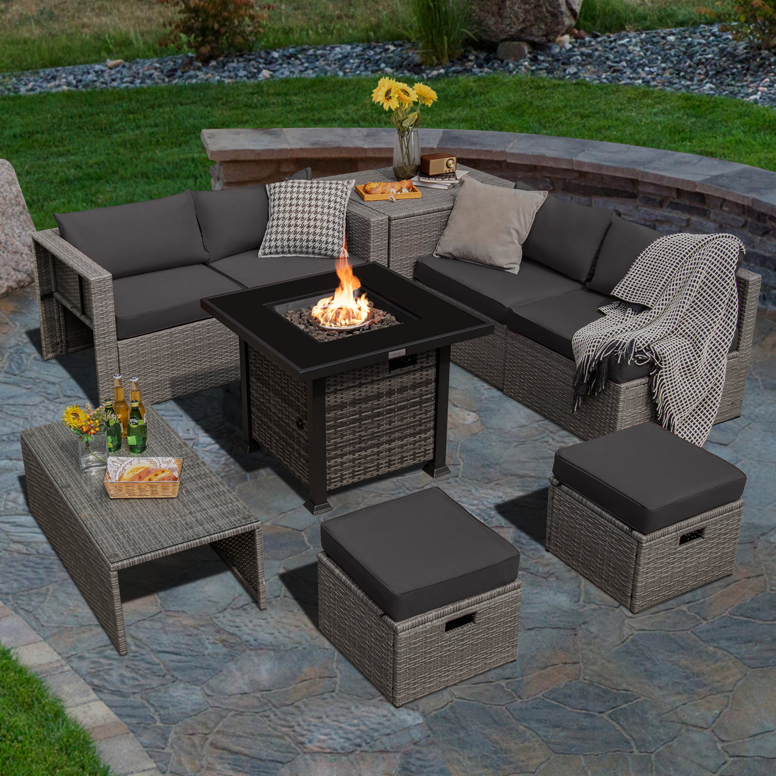 Latitude Run® Chasadie 6 - Person Outdoor Seating Group with Cushions ...