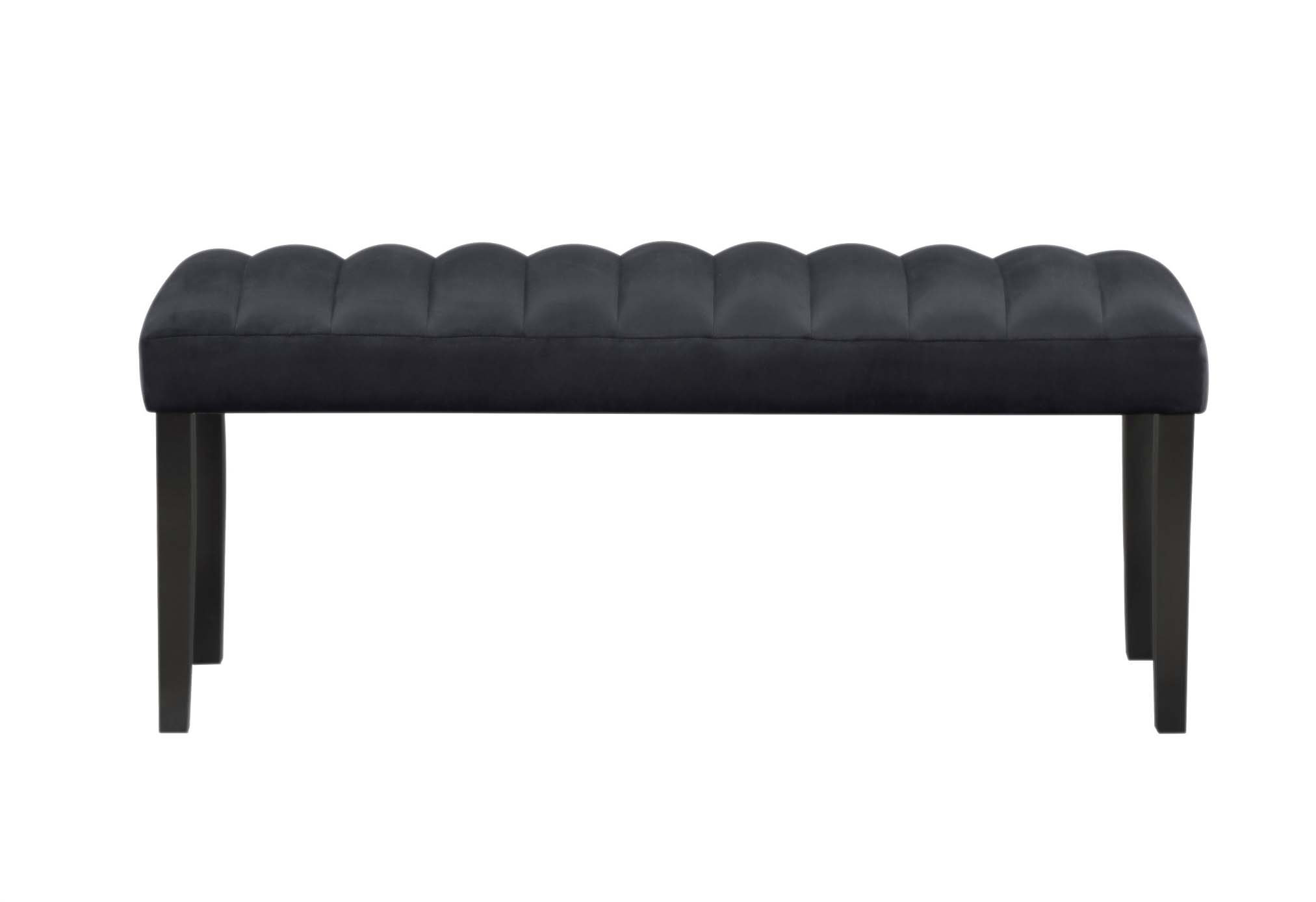 Ebern Designs Elegant Velvet Upholstered Bench with Channel Seating and ...