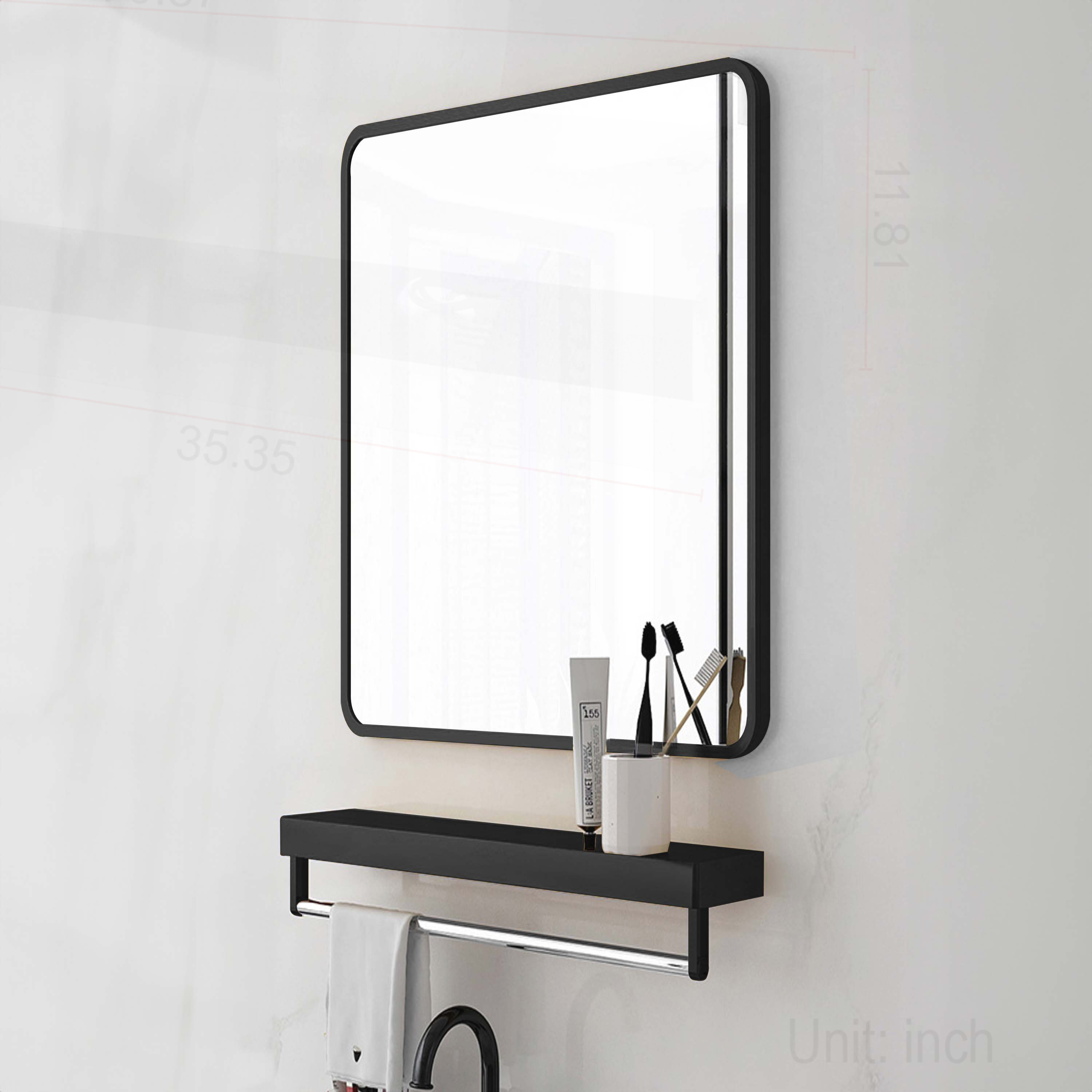 Ebern Designs 24*30inch Mirror Hangs Horizontally or Vertically Black ...