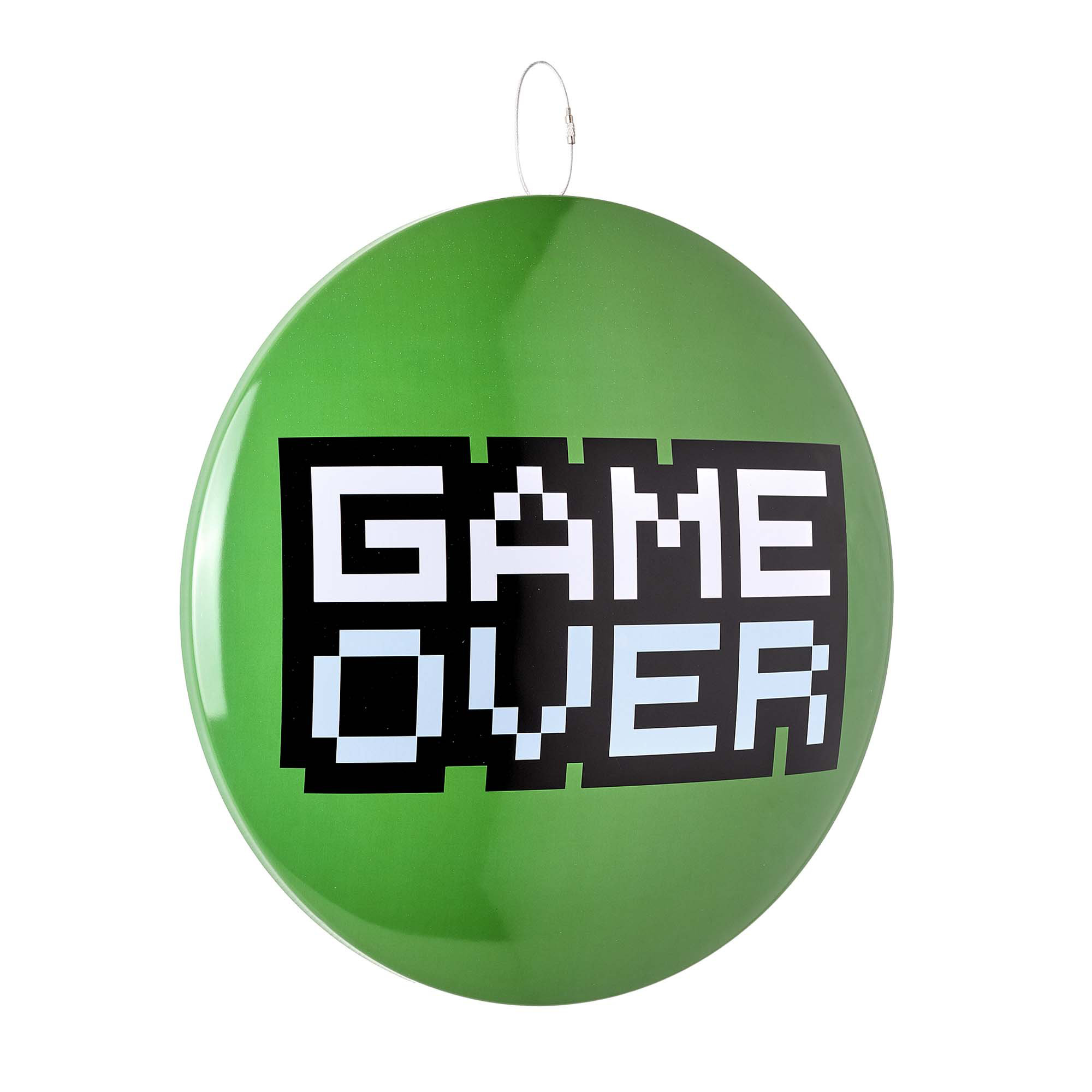 Trinx Game Over Domed Metal Sign Round Dome Metal Sign - 15" | Wayfair